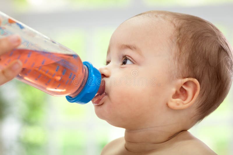 Baby drinking stock image. Image of girl, child, face - 40741045