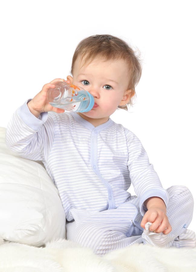 Baby is drinking water stock image. Image of infant, little - 8057443
