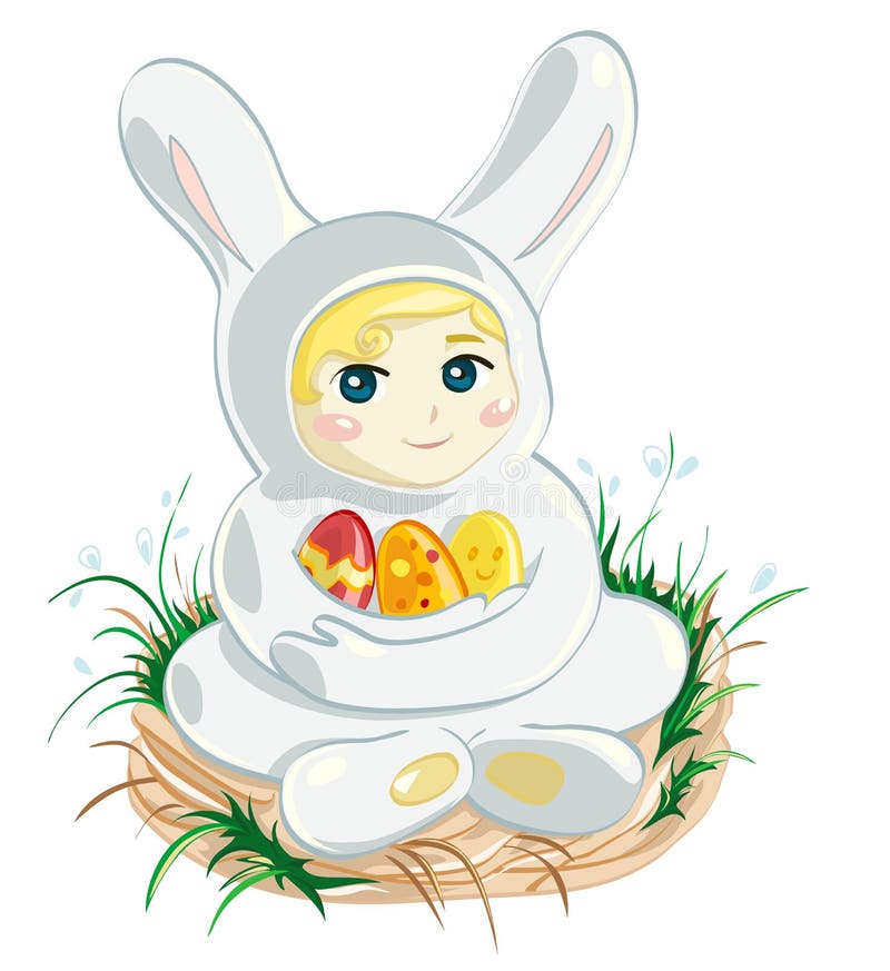 Baby with easter egg stock vector. Illustration of isolated - 18813072