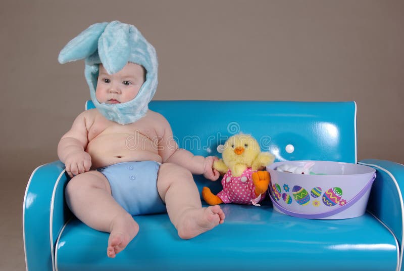 Baby in Easter Bunny Costume Stock Image - Image of costume, bunny: 8760603