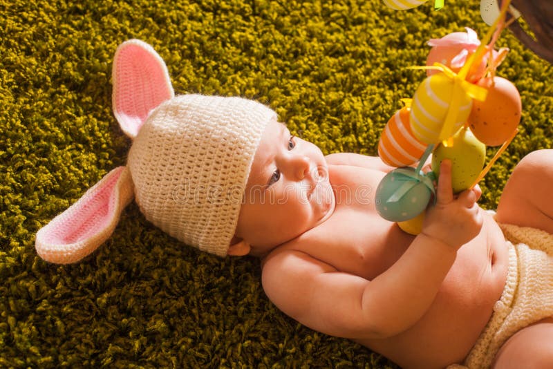 Baby Easter bunny stock image. Image of newborn, cute - 65173383