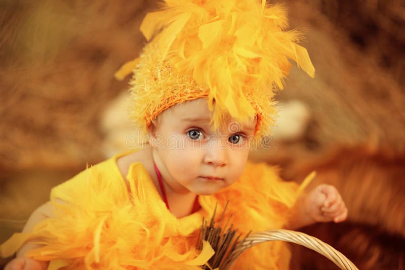 Baby in Easter nest stock image. Image of feathers, suit - 30592915