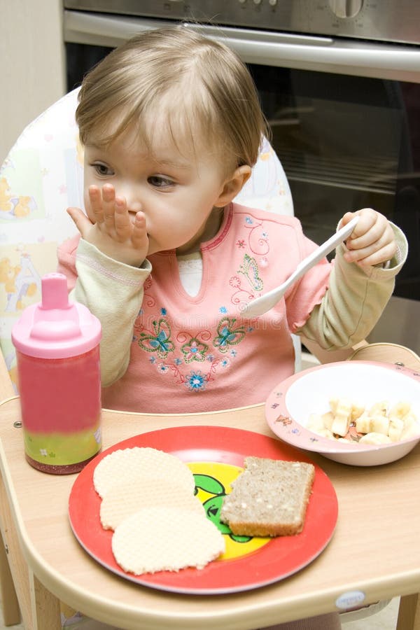 Baby eating stock photo. Image of baby, food, eating, fast - 8191176