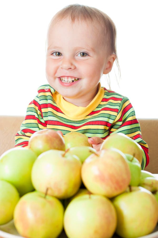 Baby eating apple stock photo. Image of childhood, eyes - 28595728