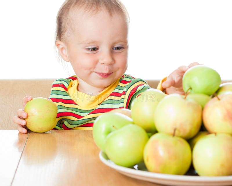 Baby eating apple stock photo. Image of healthy, happiness - 28595784