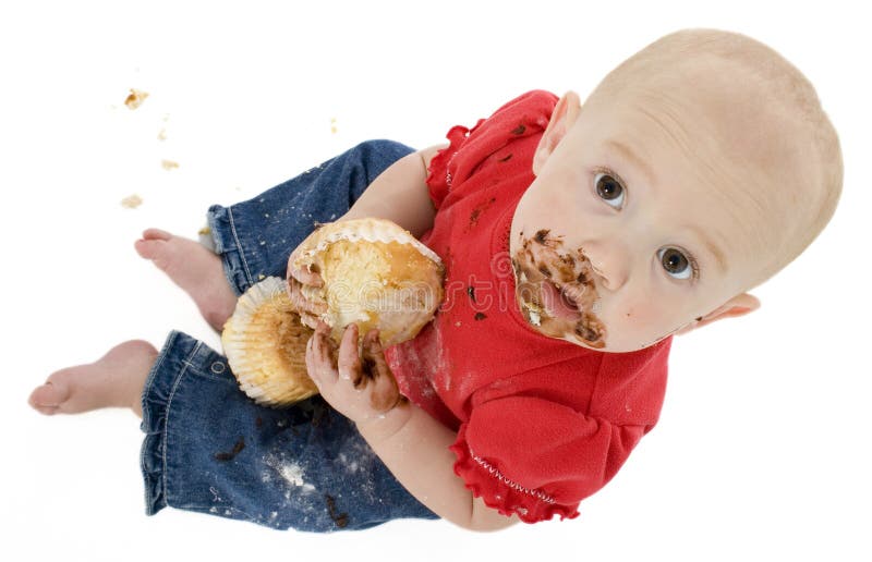 Baby Eating Cake stock image. Image of girl, close, baby - 723285