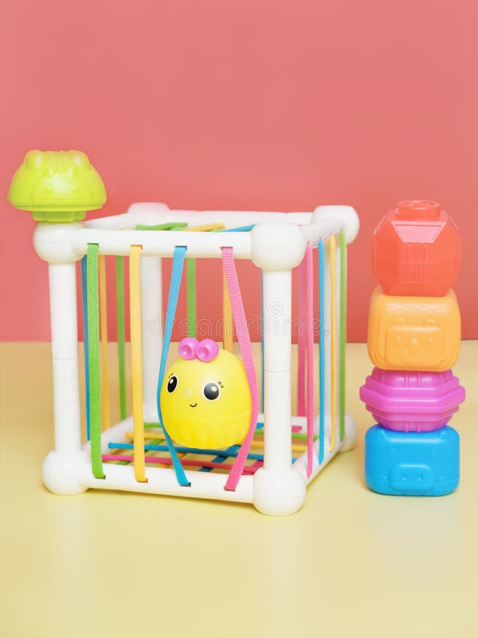 Baby Educational Toy, a Multi-colored Cube. Development of Fine Motor ...