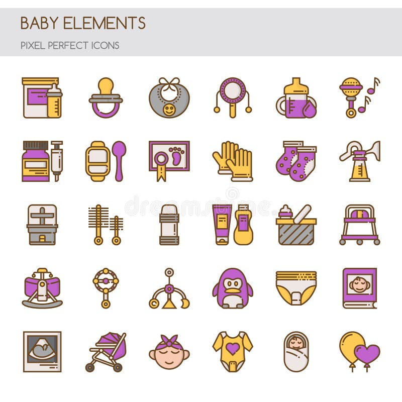 Baby Elements stock vector. Illustration of cute, milk - 94652818