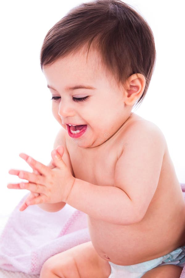 Baby Enjoying by Clapping Hands Stock Image - Image of beauty ...