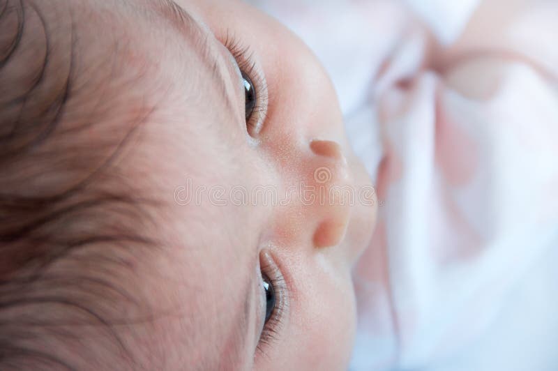 Baby Face Close-up, Selective Focus. Selective Focus on the Eyelashes ...