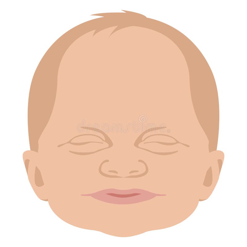 Baby Face Head Vector Illustration Flat Style Front Stock Vector ...