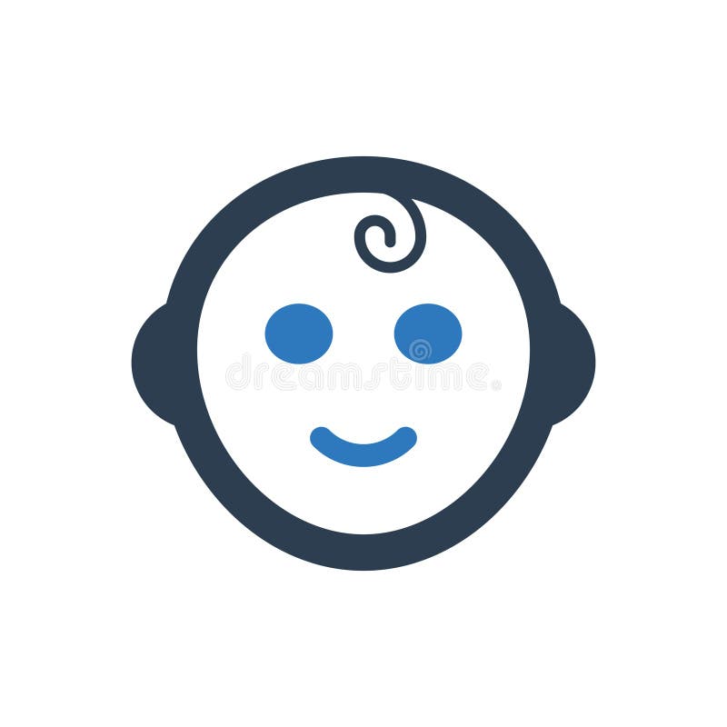 Baby Face Icon in Trendy Design Style. Baby Face Icon Isolated on White ...