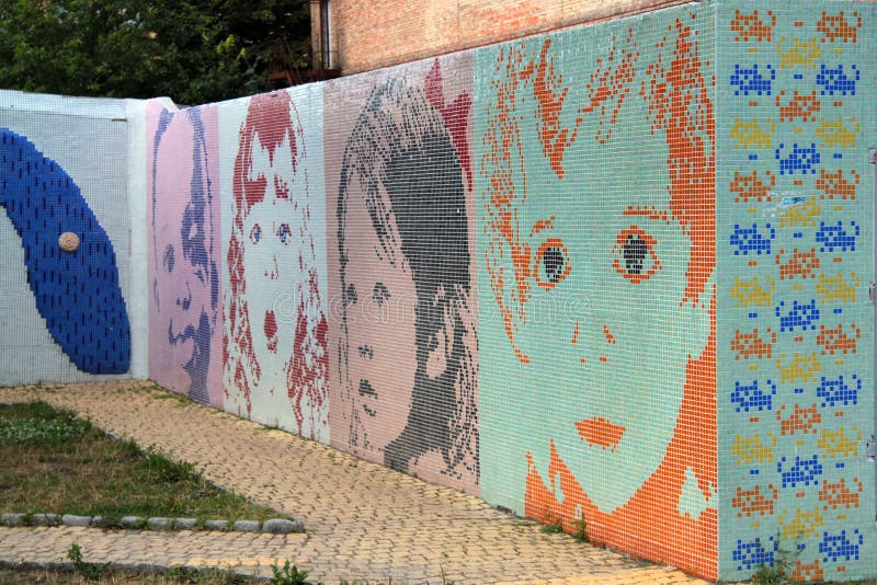 Baby Face Mosaic on the Wall in Kiev Editorial Image - Image of fairy ...
