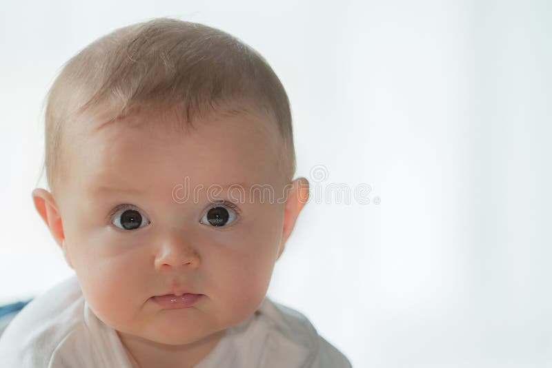 Baby face stock photo. Image of small, indoors, alert - 160667812