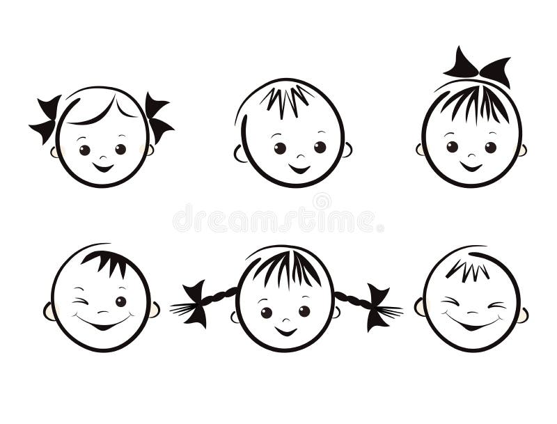 Baby face set. stock vector. Illustration of baby, cute - 62199160