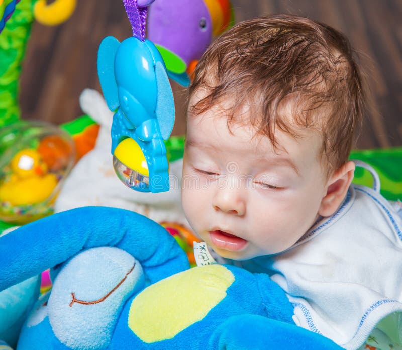 Baby falling asleep stock image. Image of newborn, adorable - 57989909
