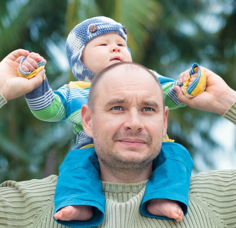 Baby and father stock image. Image of nature, child, love - 37446521