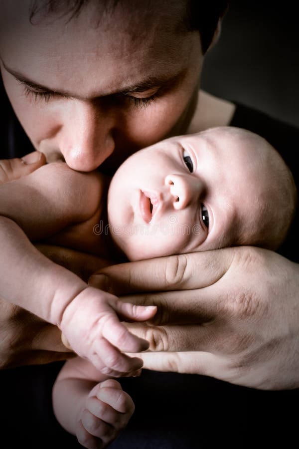 Baby on father s hands stock image. Image of cute, childhood - 38173111
