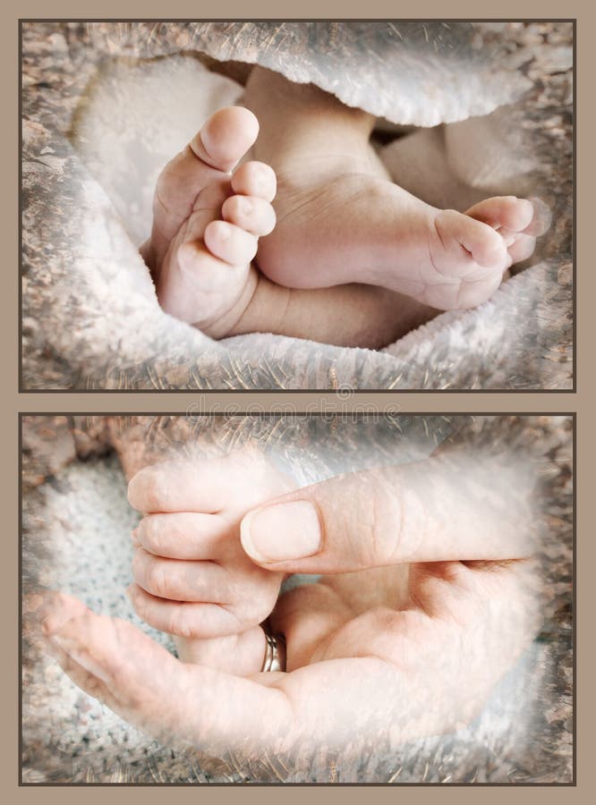 Baby feet and hand stock photo. Image of peaceful, love - 14285176