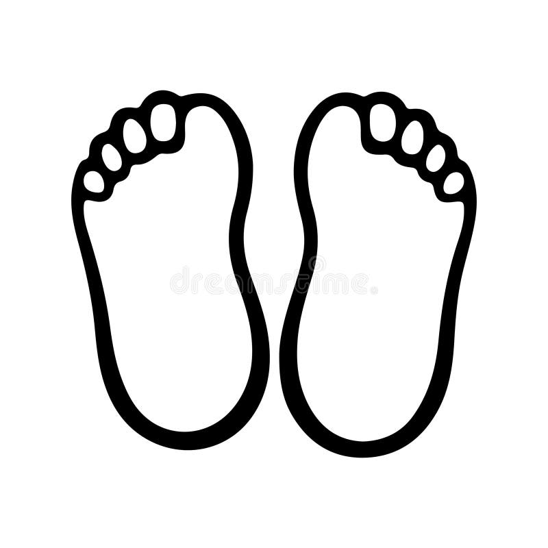 Baby Feet Outline Illustration Stock Vector - Illustration of line ...