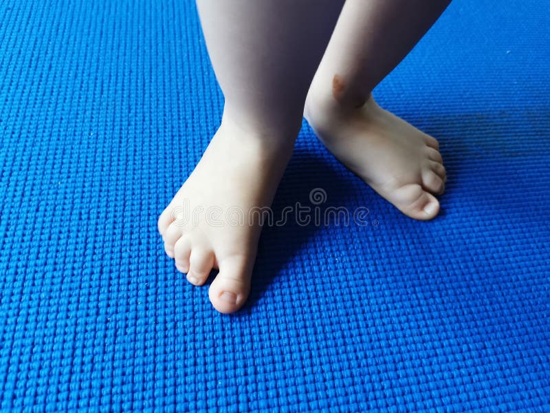 Baby Feet Over Blue Background Stock Photo - Image of body, finger ...