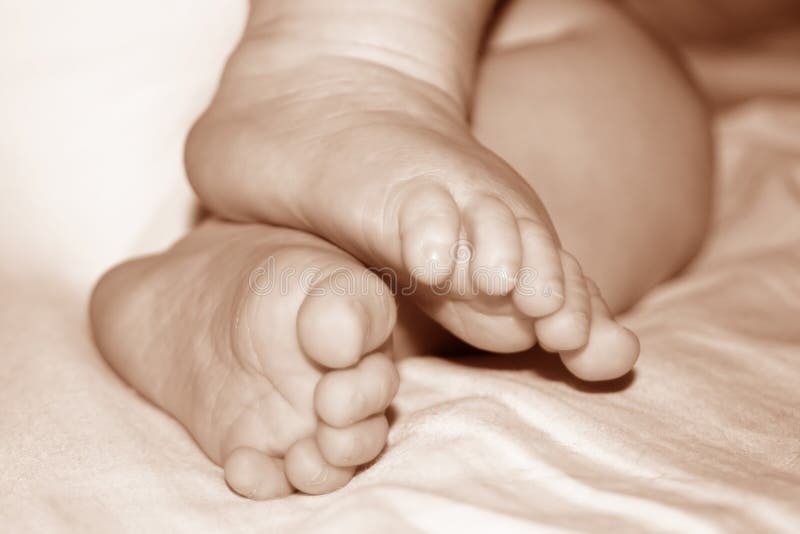 Baby Feet Sepia stock image. Image of toes, five, cute - 470801