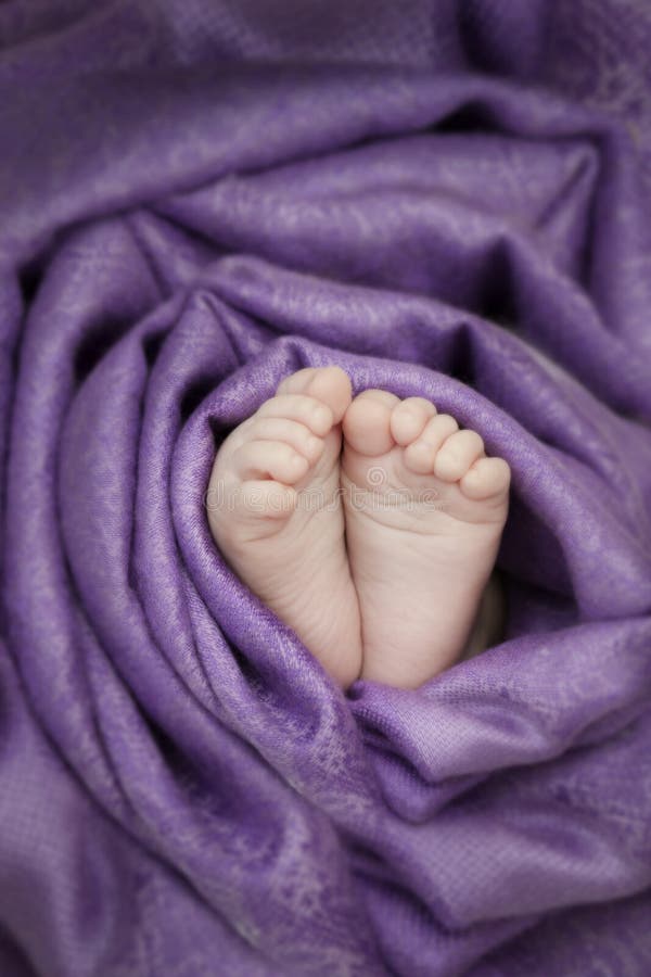 Baby Feet Wrapped with a Soft Cloth Stock Image - Image of birth, body ...