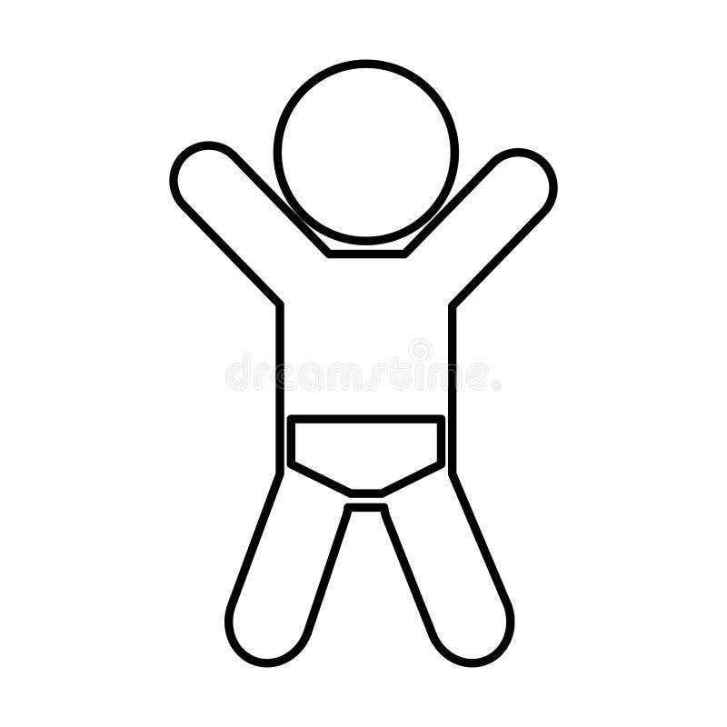 Baby Figure. Front, Side and Back View Stock Vector - Illustration of ...