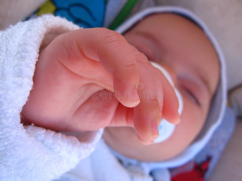 Baby fingers stock photo. Image of calm, father, asleep - 835422