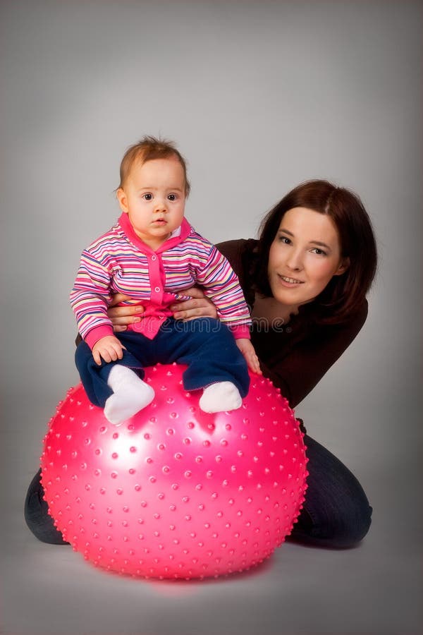 Baby with Fitness Ball stock photo. Image of positivity - 7145662
