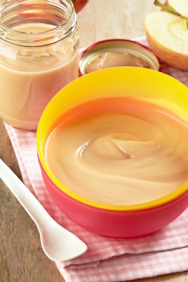 Baby food stock image. Image of plastic, apple, bowl - 21940149
