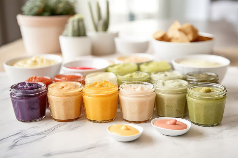 Baby Food Assorted Neatly on a Kitchen Counter Stock Image - Image of ...