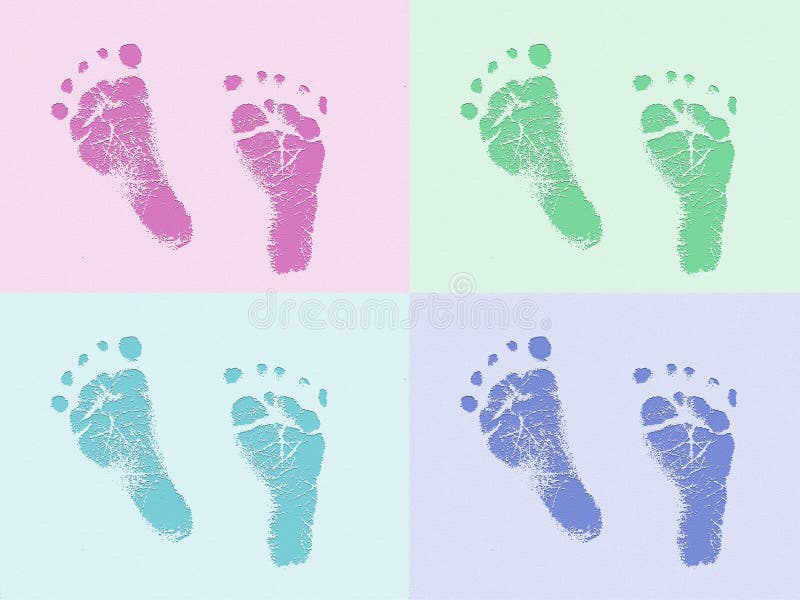 Baby Foot Prints All Colors of the Rainbow. Stock Image - Image of ...