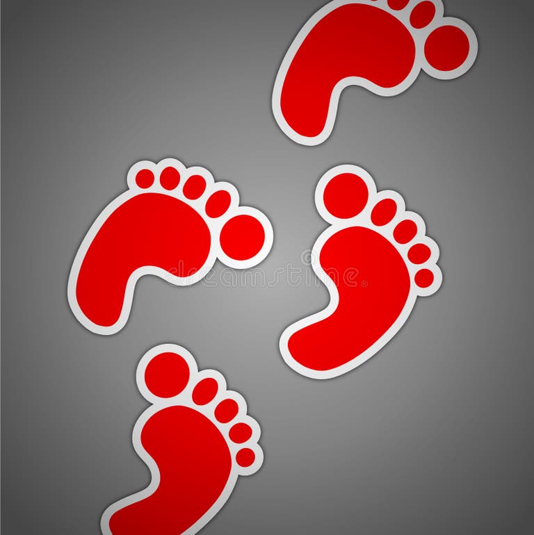Red Baby Footprints Stock Illustrations – 157 Red Baby Footprints Stock ...