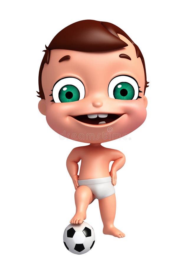 Baby with football stock illustration. Illustration of student - 69988076