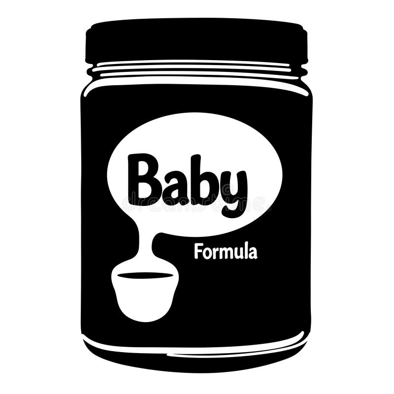 Baby Formula Jar with Silhouette and Cup Design Stock Illustration ...