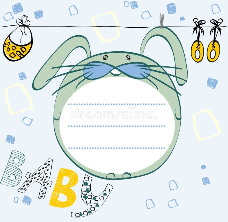 Baby Frame stock vector. Illustration of rabbit, decoration - 40597993