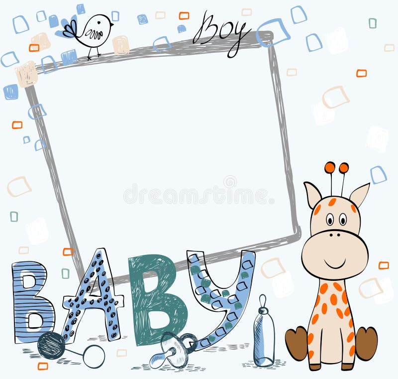 Baby Frame stock vector. Illustration of birthday, animal - 49686871