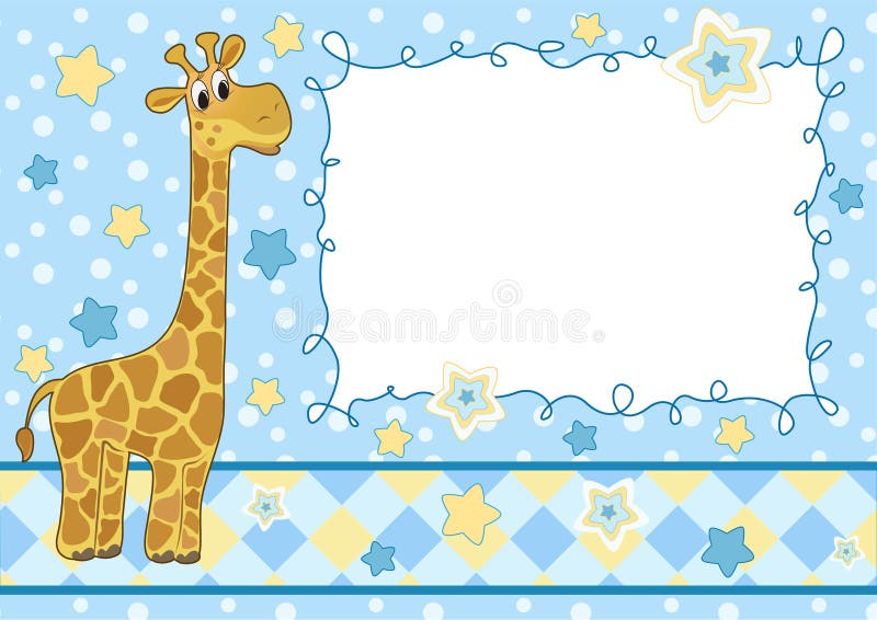 Baby frame. Giraffe. stock vector. Illustration of congratulation ...