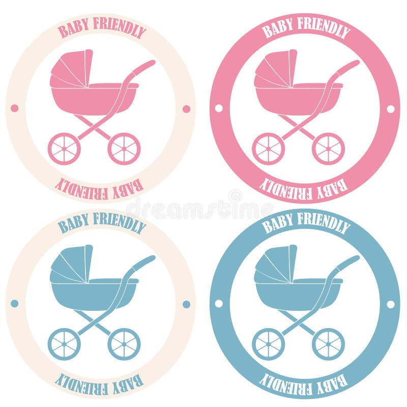 Baby friendly stickers stock vector. Illustration of element - 59475926