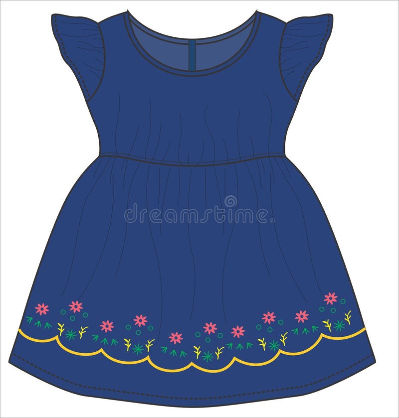 Baby Frocks Outline Artwork Print Vector Art Stock Vector ...