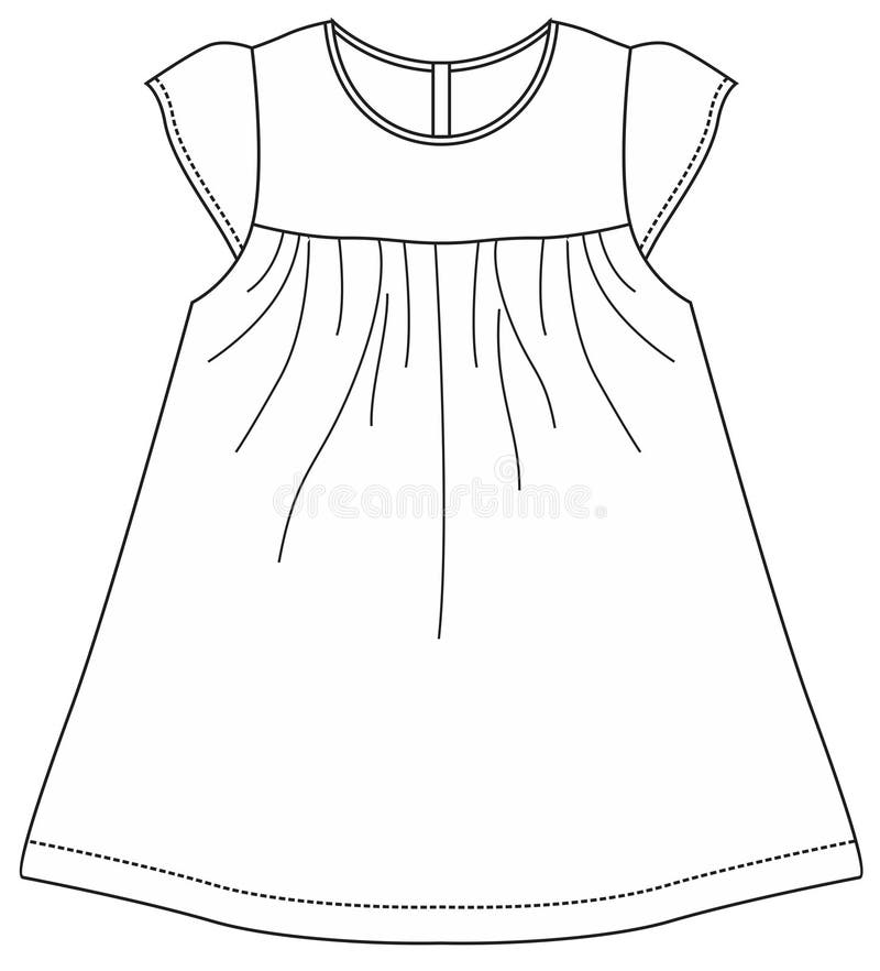 Baby Frocks Outline Artwork Print Vector Art Stock Vector ...