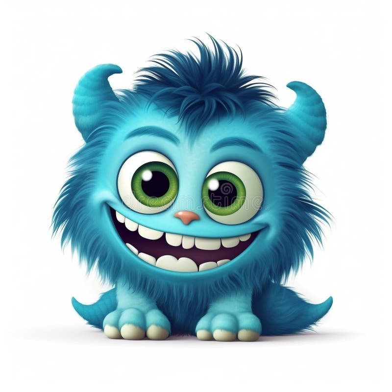 A Baby Fur Alien with Blue Eye Stock Illustration - Illustration of ...