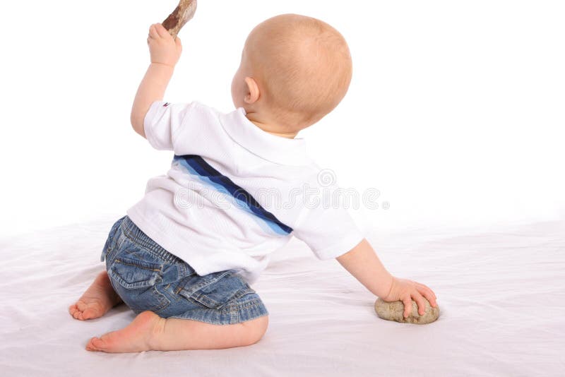 Baby Geologist one stock photo. Image of little, crawl - 176048