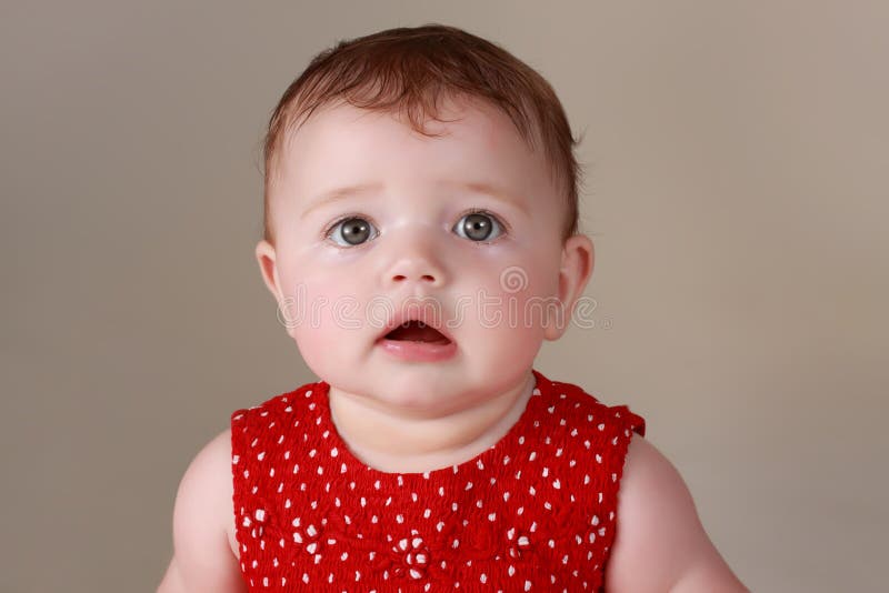 Baby girl stock photo. Image of dress, baby, young, smile - 10401926