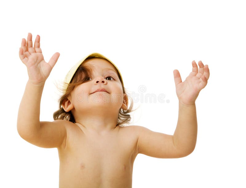 Baby pointing up stock image. Image of cute, innocence - 15667463