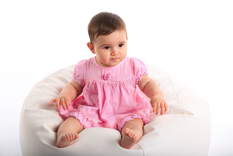 Baby girl stock image. Image of pink, happy, face, infant - 18242437