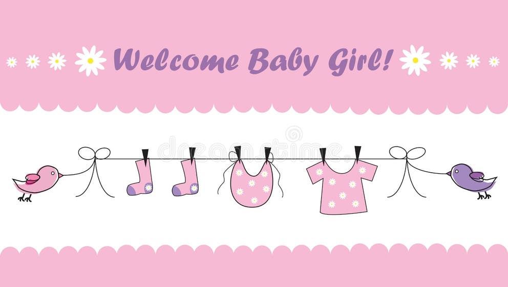 Welcome Baby Girl Stock Illustrations – 10,608 Welcome Baby Girl Stock ...