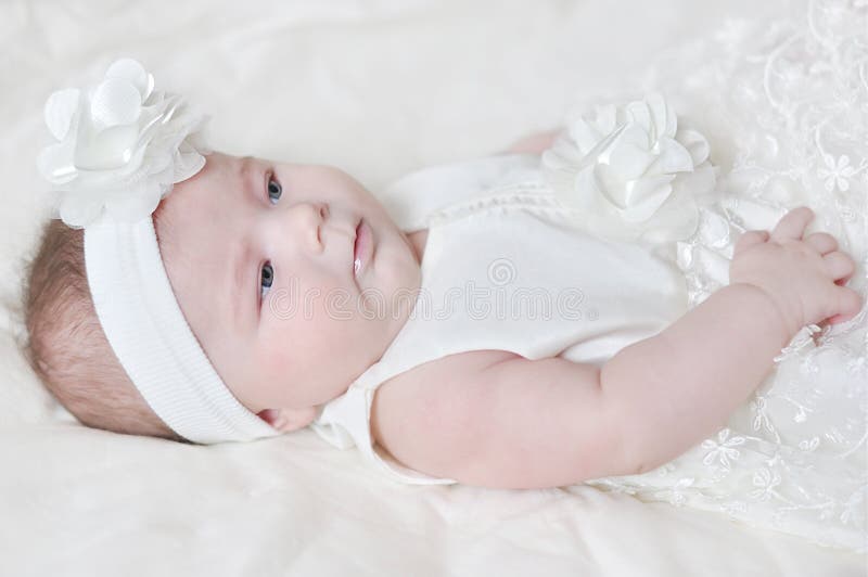 Baby girl stock image. Image of infant, blue, good, beautiful - 24437969