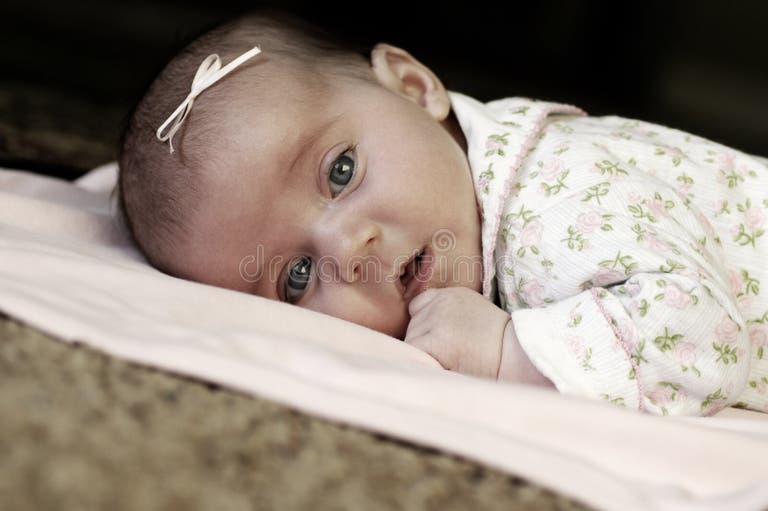 Baby Girl stock photo. Image of pink, single, binky, infant - 5091038